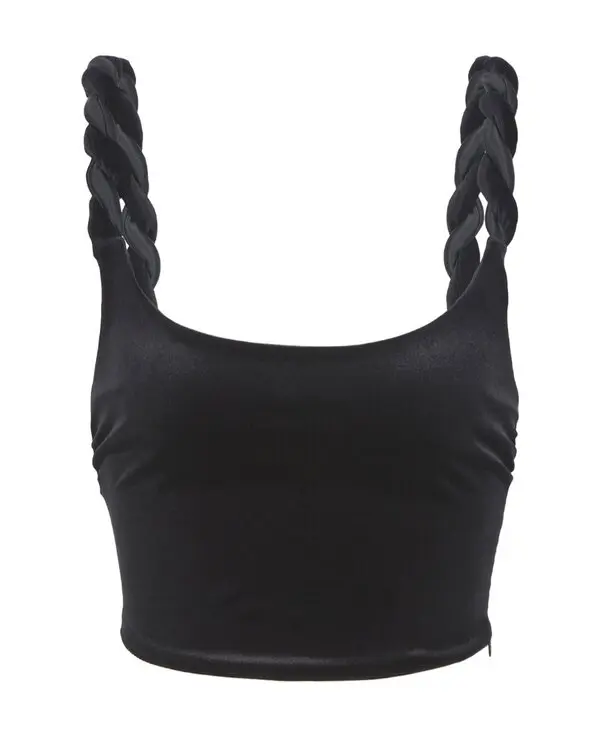 Emporio Armani Velvet Cropped Top With Twisted Straps