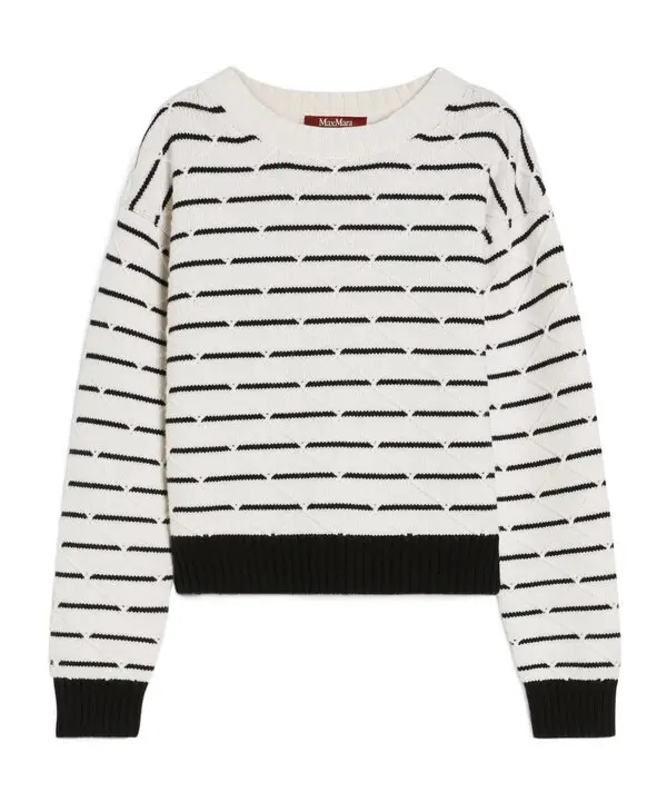 Max Mara Boxy-fit Wool And Cashmere Sweater - White