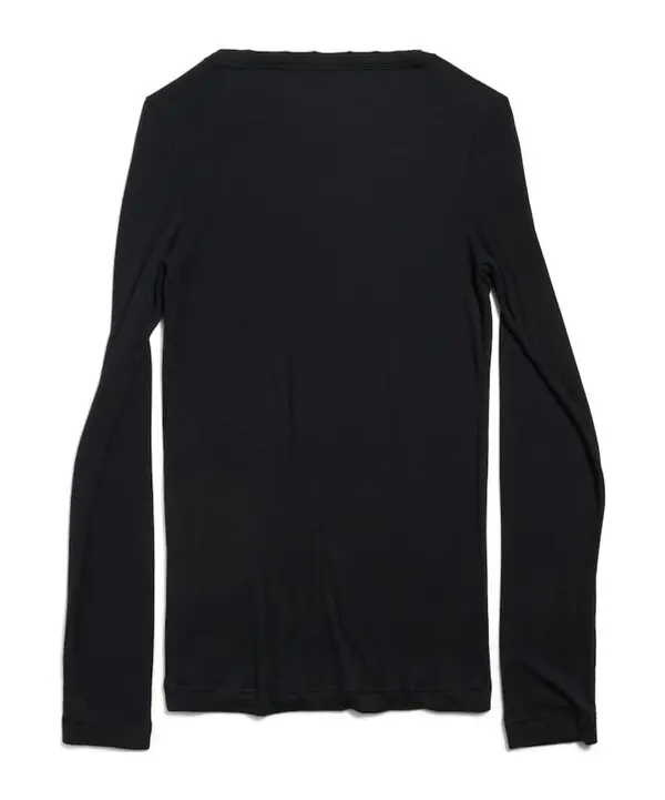 Balenciaga Ribbed Round Neck Long Sleeve Top