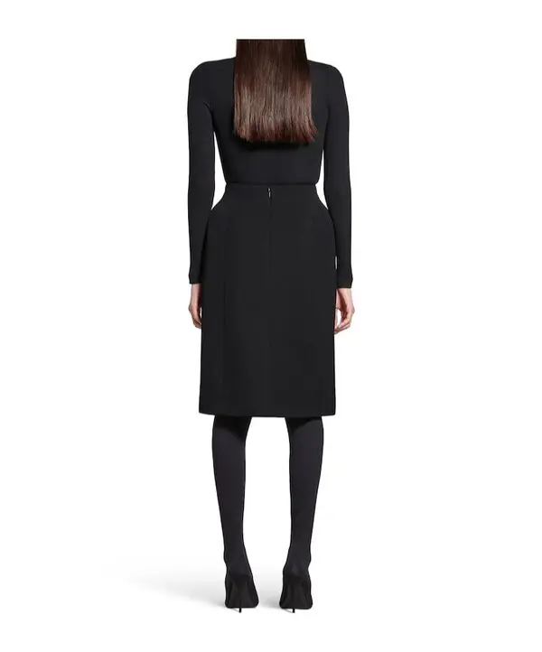Balenciaga Ribbed Round Neck Long Sleeve Top