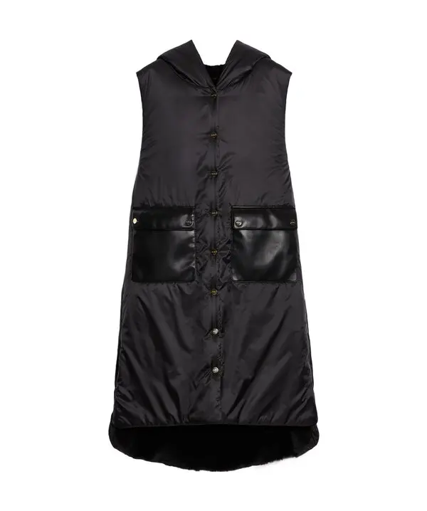 Max Mara Buttoned Sleeveless Jacket With Hood