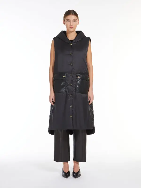 Max Mara Buttoned Sleeveless Jacket With Hood