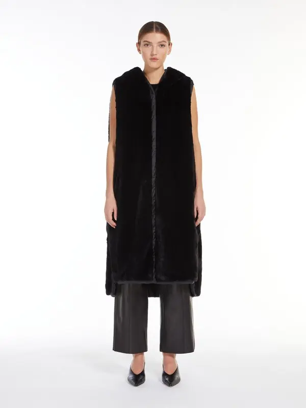 Max Mara Buttoned Sleeveless Jacket With Hood