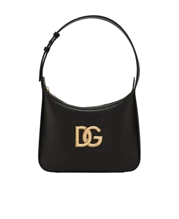 Dolce & Gabbana Logo Plaque Shoulder Bag - Black
