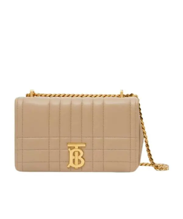 Burberry Lola Quilted Leather Shoulder Bag With Logo Plaque - Brown