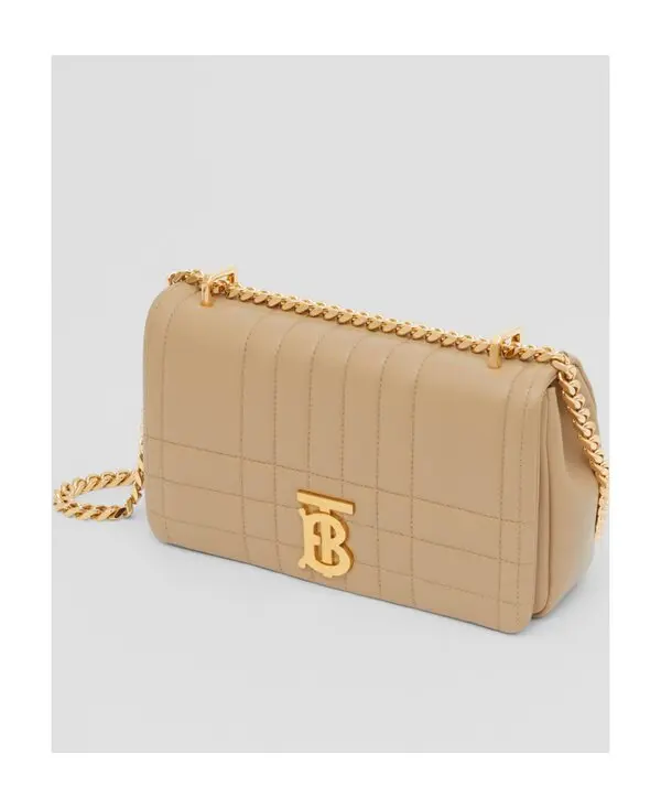 Burberry Lola Quilted Leather Shoulder Bag With Logo Plaque - Brown