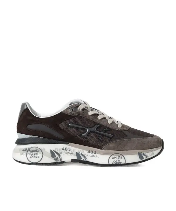 Premiata Round Toe Lace-up Sneakers - Black