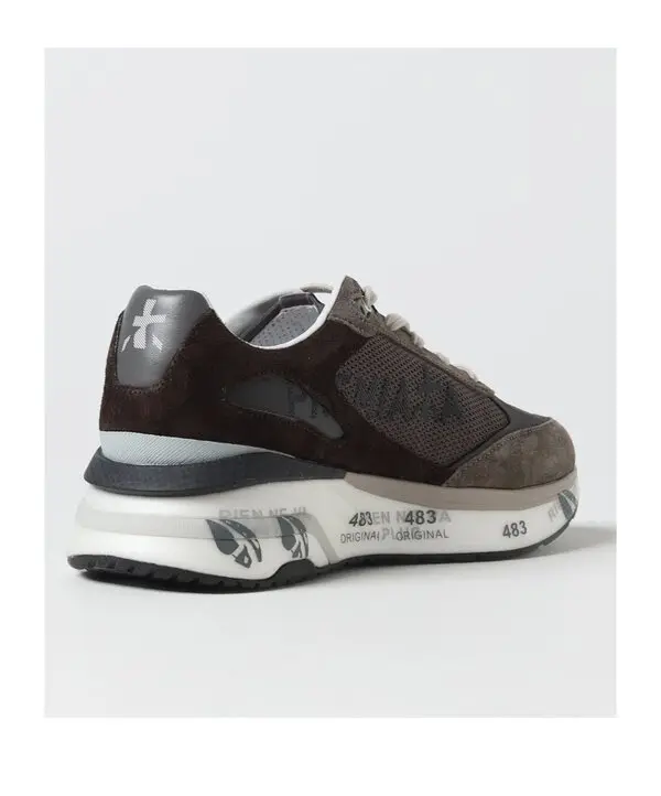 Premiata Round Toe Lace-up Sneakers - Black