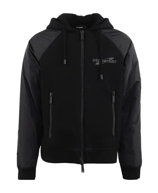 Dsquared2 Long Sleeve Casual Jacket With Logo And Drawstring Hood