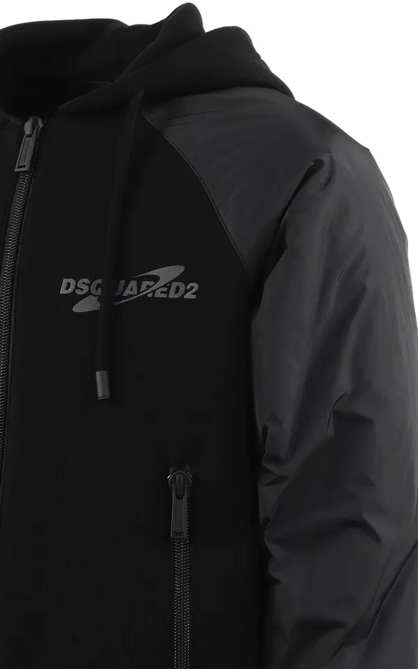 Dsquared2 Long Sleeve Casual Jacket With Logo And Drawstring Hood