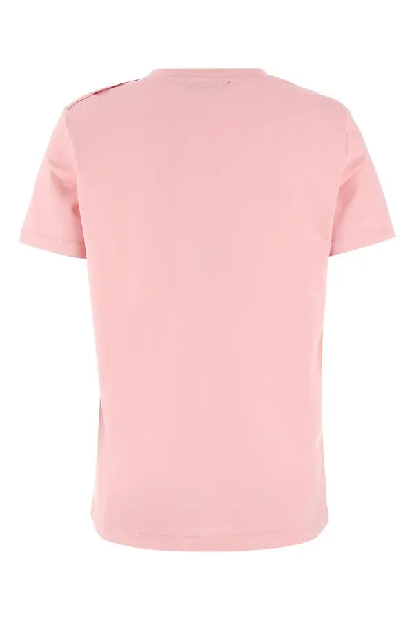 Balmain Logo Print Crewneck T-shirt - Pink