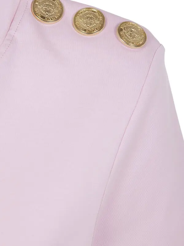 Balmain Logo Print Crewneck T-shirt - Pink