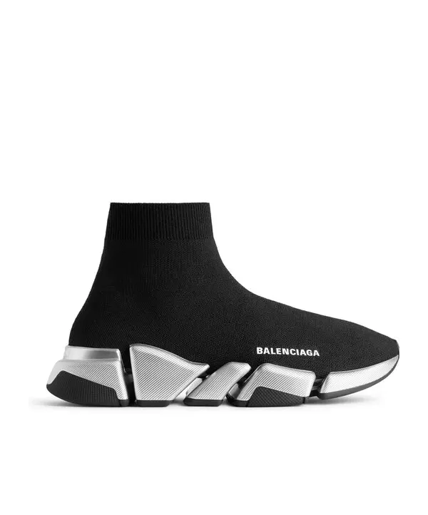 Balenciaga Speed 2.0 Recycled Knit Sneakers - Black/silver