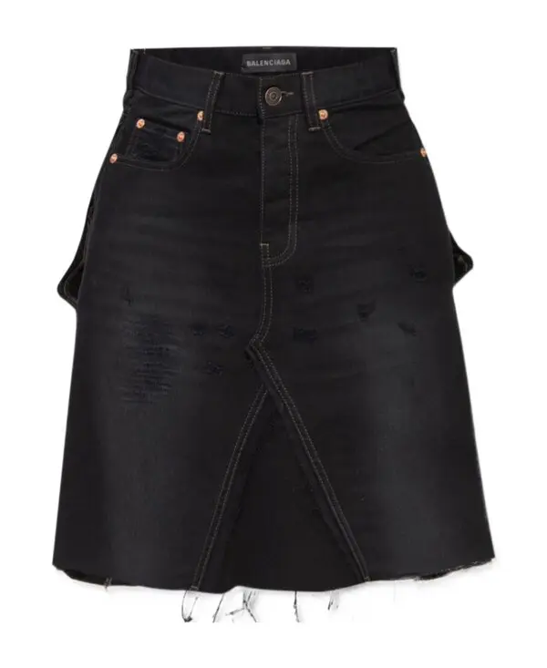 Balenciaga Ripped Denim Skirt