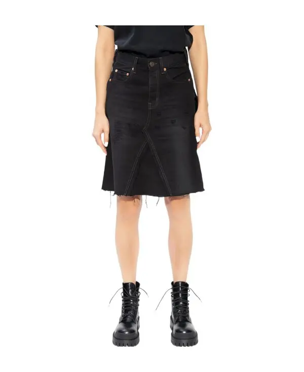 Balenciaga Ripped Denim Skirt