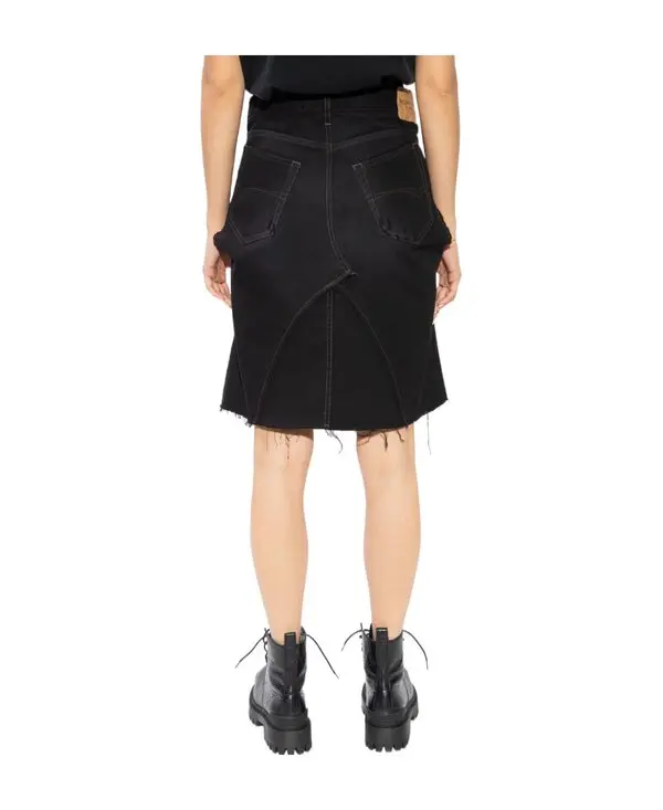 Balenciaga Ripped Denim Skirt