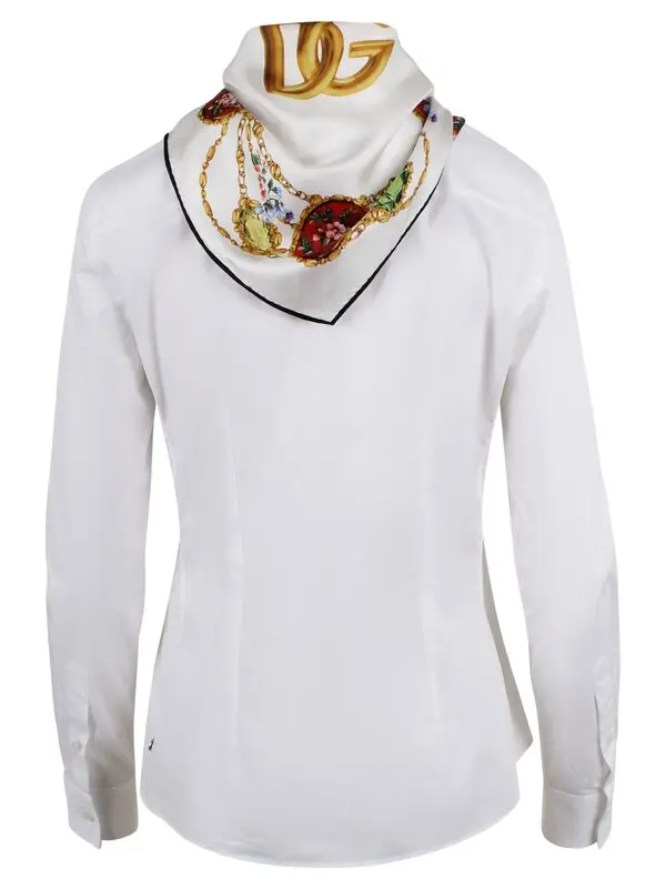 Dolce & Gabbana Poplin Shirt With Scarf Detail