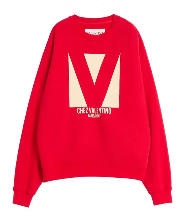 Valentino Garavani Chez Printed Crewneck Sweatshirt - Red