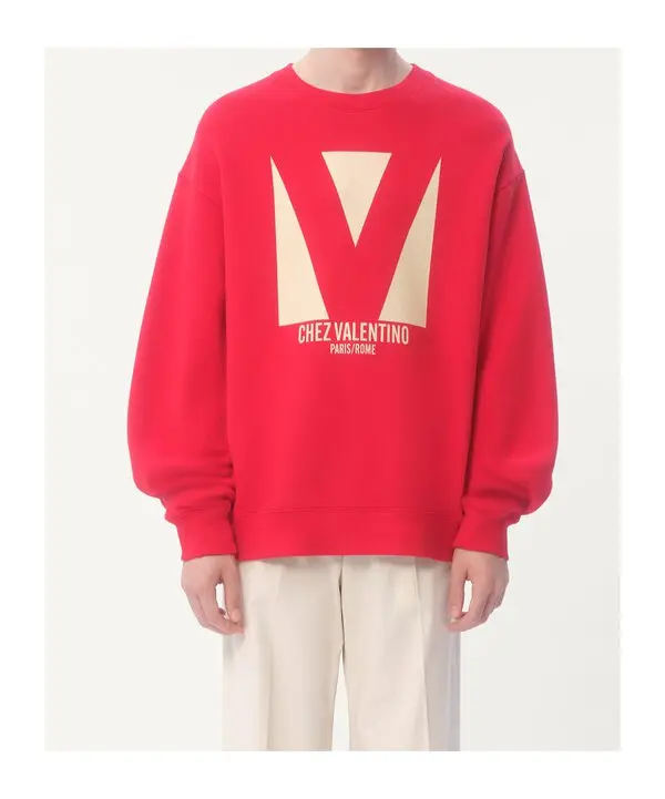 Valentino Garavani Chez Printed Crewneck Sweatshirt - Red