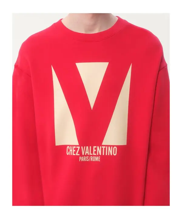 Valentino Garavani Chez Printed Crewneck Sweatshirt - Red