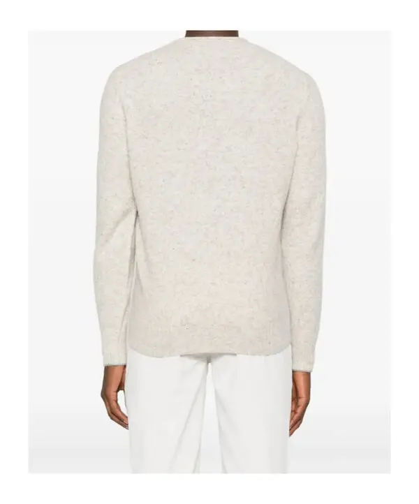 Brunello Cucinelli Mélange-effect Crew Neck Jumper - White