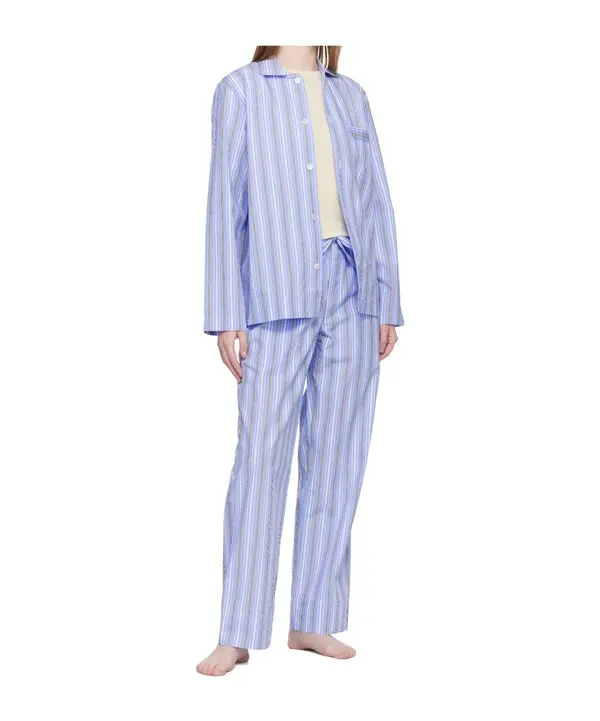 TEKLA Long-sleeved Striped Pajama Shirt