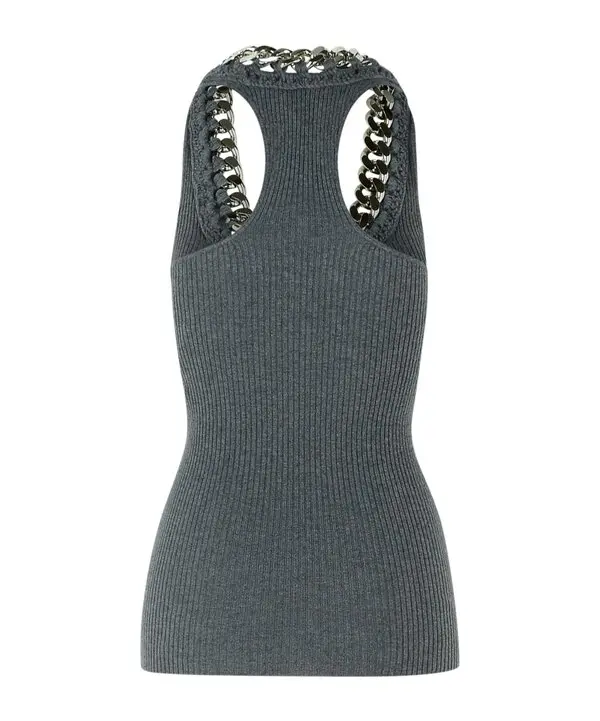 Stella McCartney Ribbed Tank Top With Chunky Chain Detail
