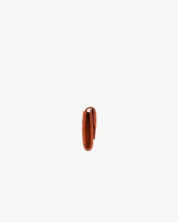 Saint Laurent Chevron Logo Wallet - Deep Orange