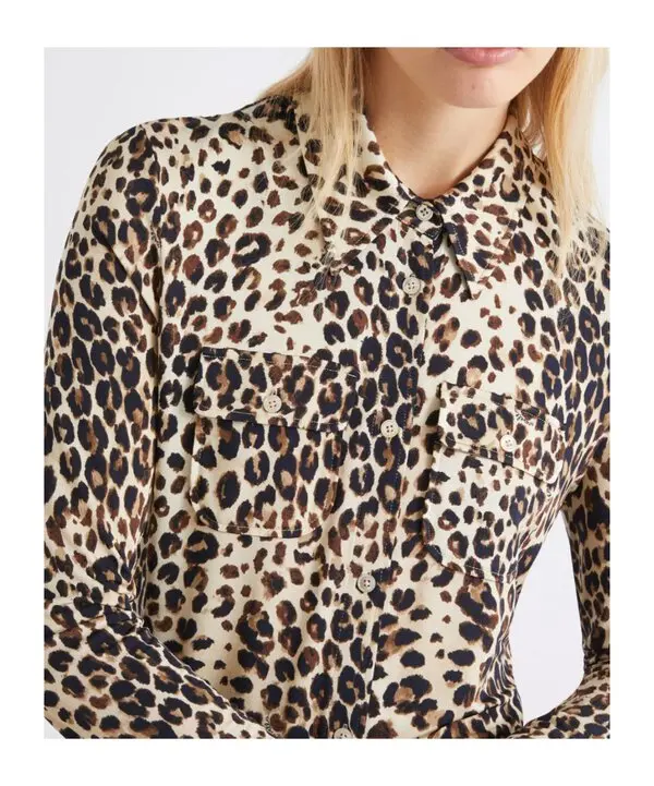 Marella Slim-fit Leopard Print Jersey Shirt