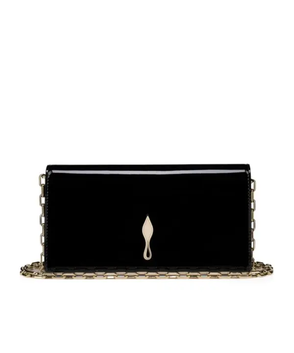 CHRISTIAN LOUBOUTIN Bettina Foldover Clutch Bag - Black