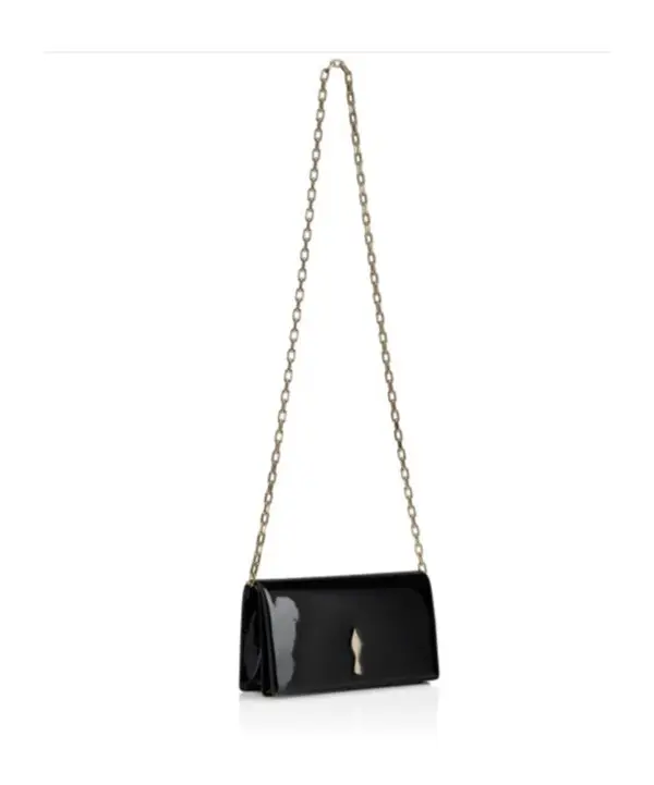 CHRISTIAN LOUBOUTIN Bettina Foldover Clutch Bag - Black