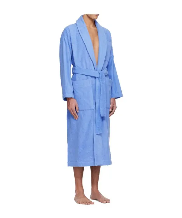 TEKLA Lace-up Bathrobe - Light Blue