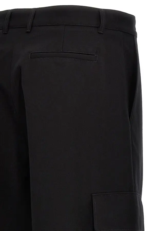 Off-White High Waist Straight Leg Cargo Pants - Black