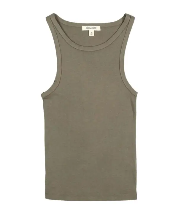 NILI LOTAN Sleeveless Ribbed Knit Tank Top - Green