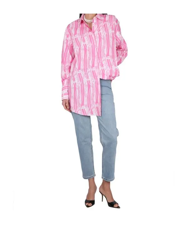 PATOU Printed Mini Dress With Shirt Collar
