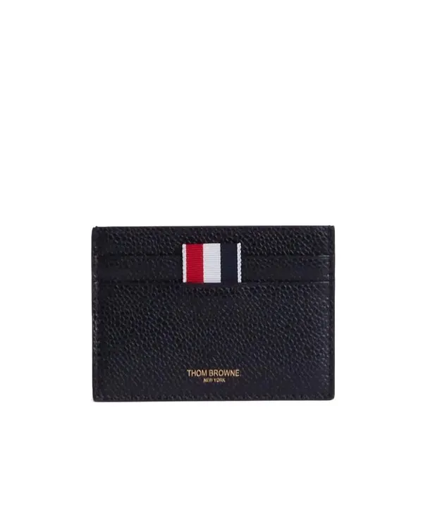 Thom Browne Logo Printed Credit Card Holder - Black