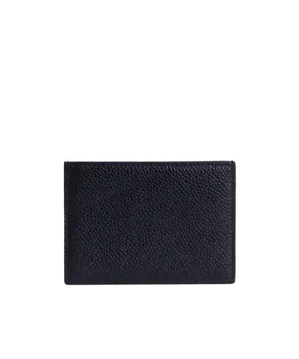 Thom Browne Logo Printed Credit Card Holder - Black