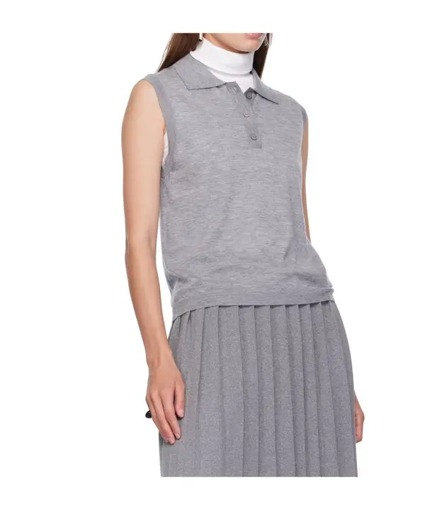LISA YANG Sleeveless Polo Top