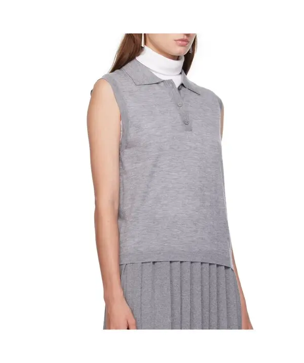 LISA YANG Sleeveless Polo Top