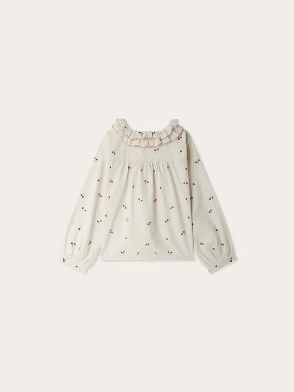 Bonpoint Embroidered Cherry Blouse - White