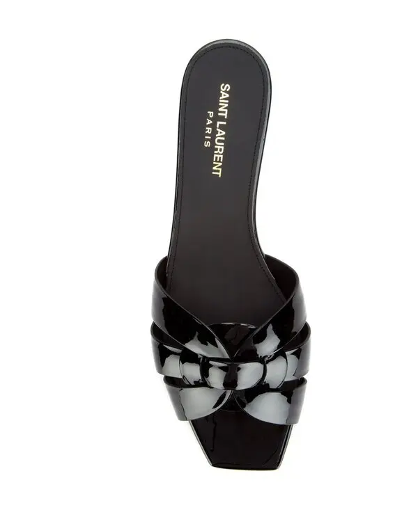 Saint Laurent Tribute Flat Sandals - Black