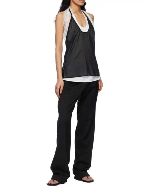 Helmut Lang Elastic Waist Straight Leg Trousers