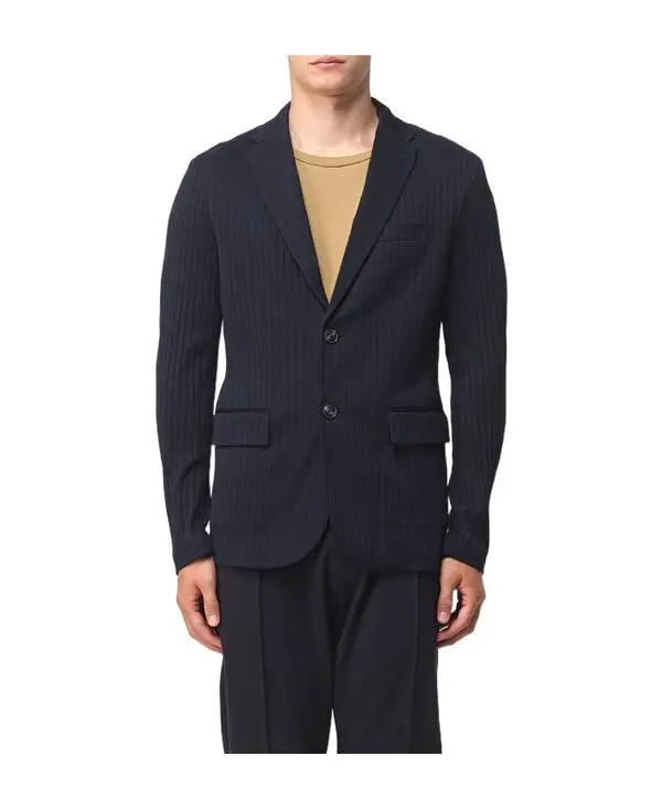 Emporio Armani Stripe Patterned Single Breasted Jacket