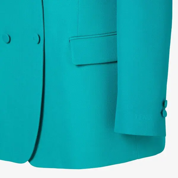 Fendi Grain De Poudre Double-breasted Blazer - Light Blue