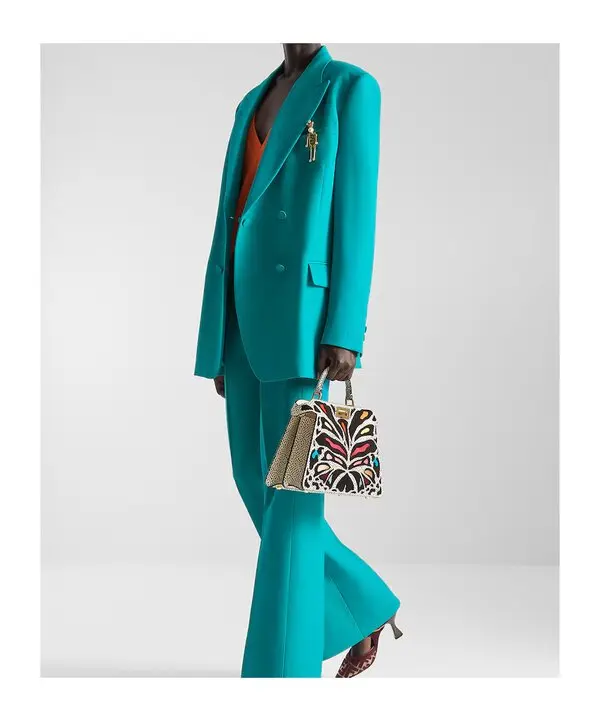 Fendi Grain De Poudre Double-breasted Blazer - Light Blue
