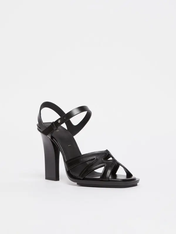 Max Mara Strappy High Heel Sandals - Black
