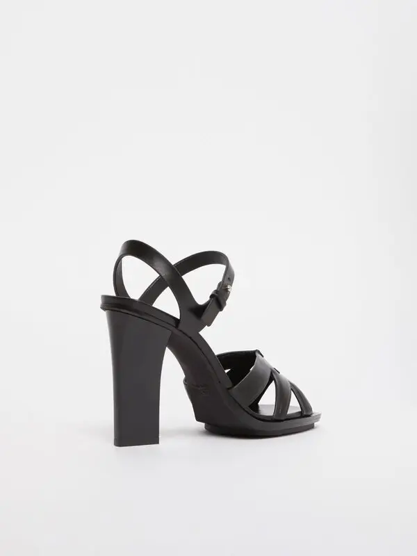 Max Mara Strappy High Heel Sandals - Black