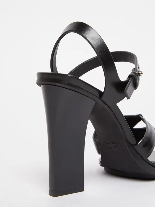 Max Mara Strappy High Heel Sandals - Black
