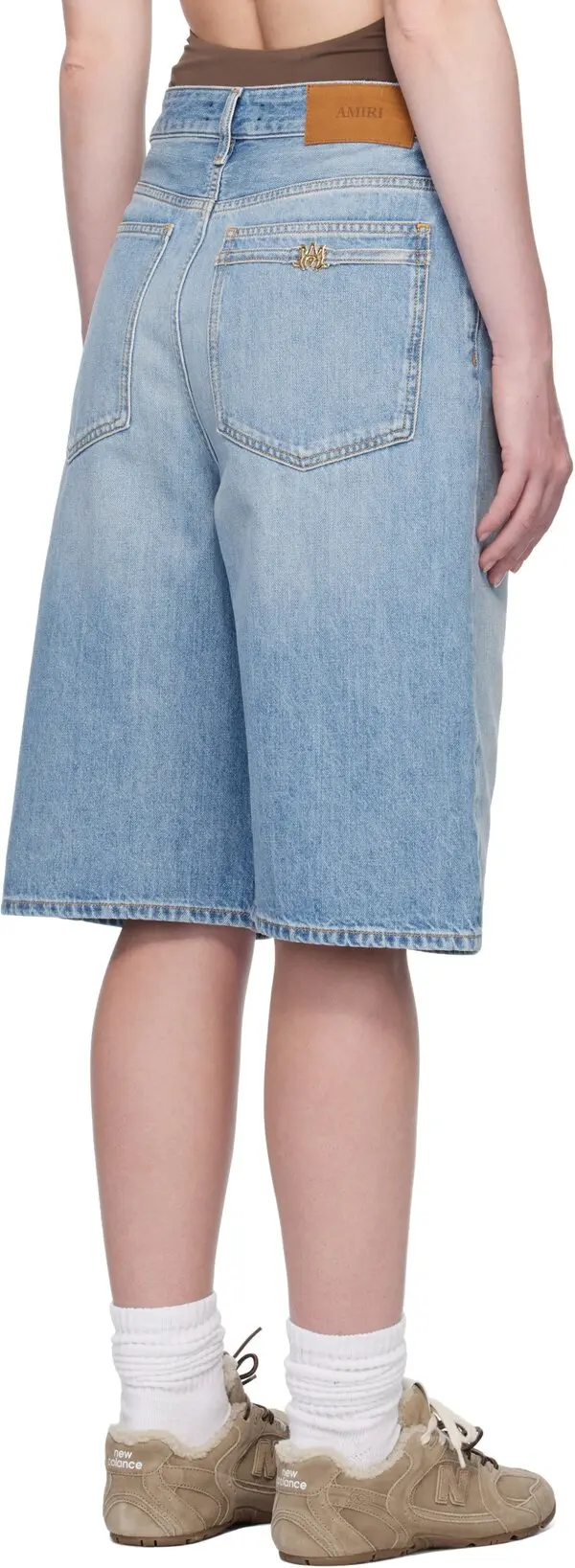 Amiri Light Wash Distressed Denim Shorts
