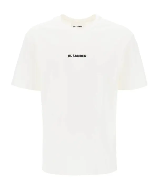 JIL SANDER Crewneck T-shirt With Logo Print - White